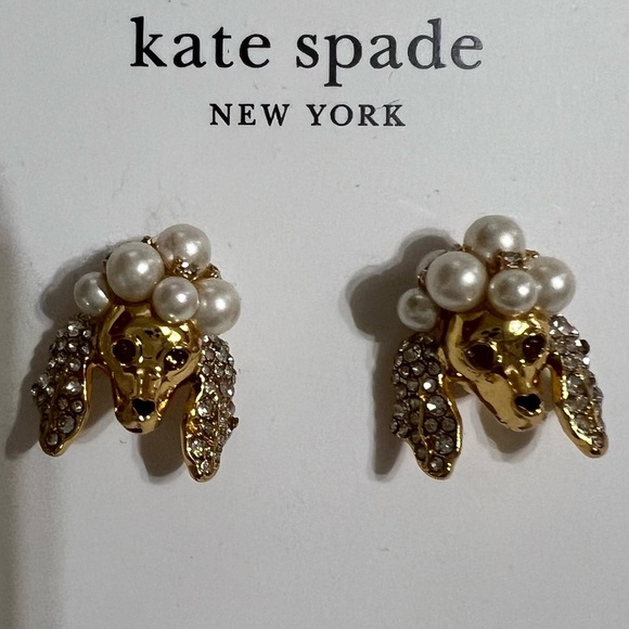 kate spade | Jewelry | Kate Spade Gold And Pearl Poodle Earrings | Poshmark